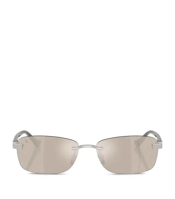 FERRARI Titanium Rimless Rectangular Sunglasses