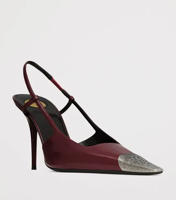 Saint Laurent Leather Jeanne Slingback Pumps 90