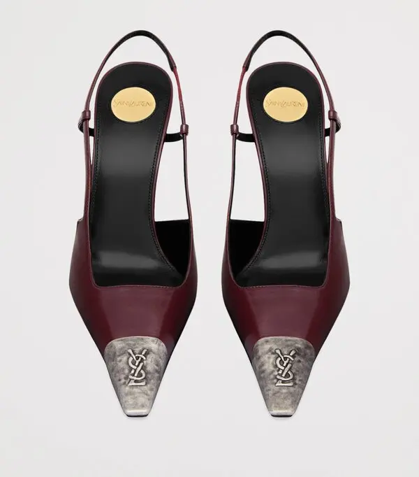 Saint Laurent Leather Jeanne Slingback Pumps 90