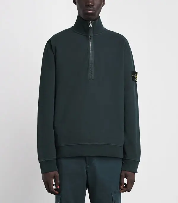 Stone Island Organic Cotton Half-zip Sweatshirt