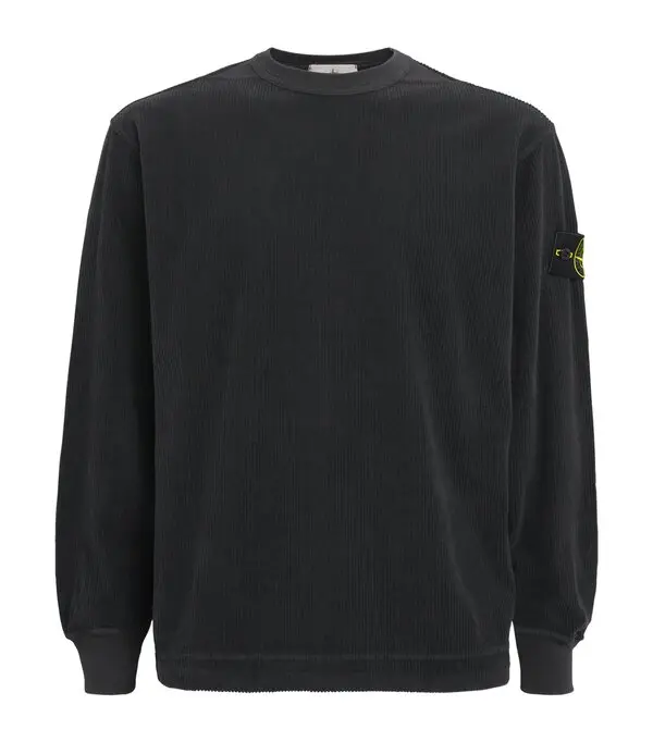 Stone Island Rib-knit Compass Sweatshirt