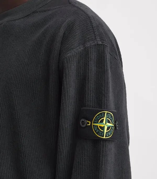 Stone Island Rib-knit Compass Sweatshirt
