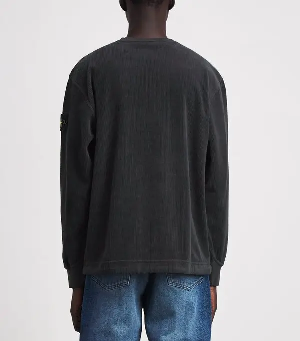Stone Island Rib-knit Compass Sweatshirt