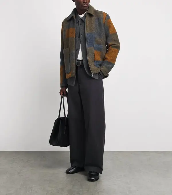 FRAME Boiled Wool Point Collar Cardigan