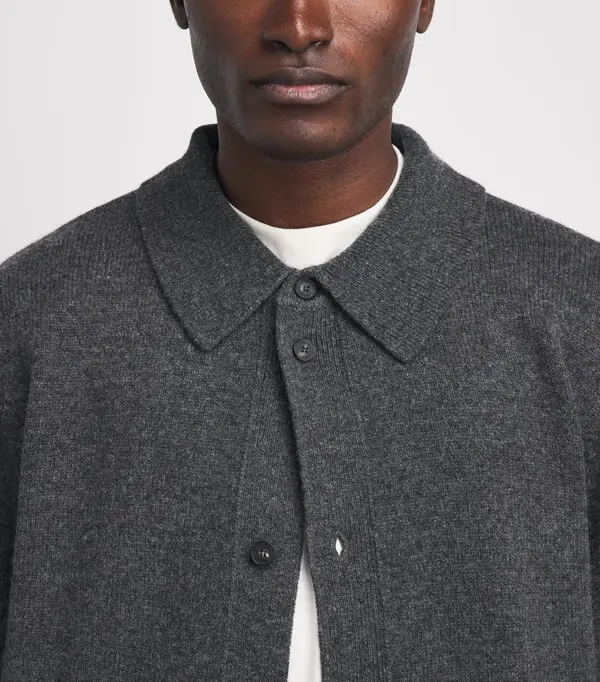 FRAME Boiled Wool Point Collar Cardigan