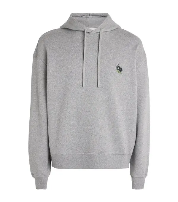 NN.07 Cotton Embroidered David Hoodie - Grey