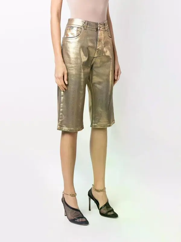 TOM FORD Metallic Knee-length Shorts - Gold