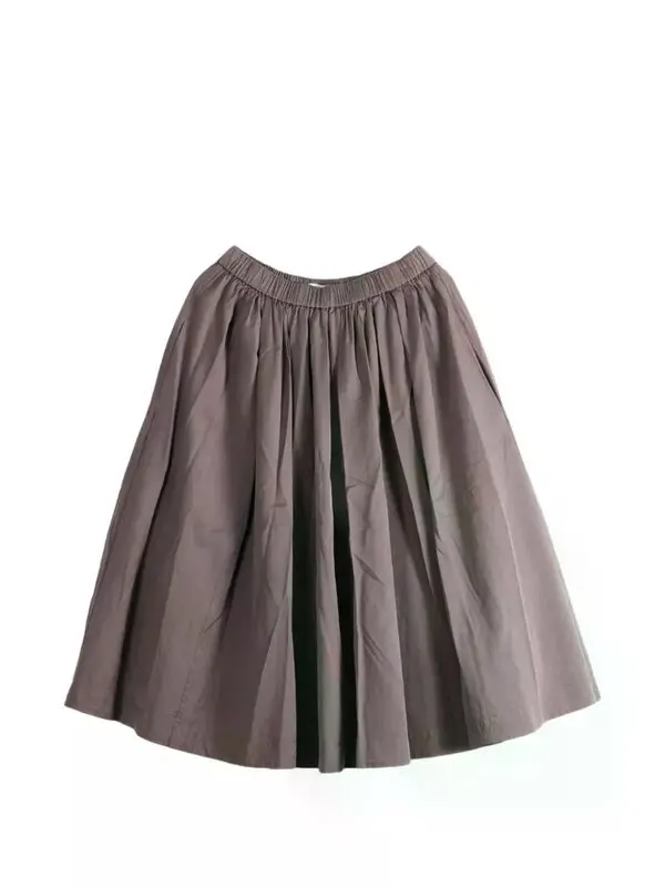 CASEY CASEY A-line Gathered Elasticated-waist Midi Skirt - Brown