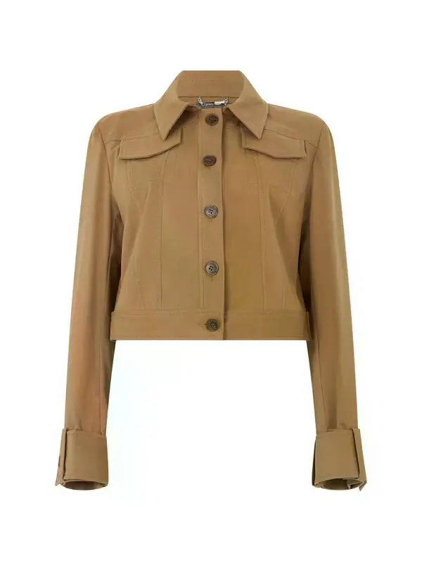 Alberta Ferretti Button-up Cropped Jacket - Neutrals