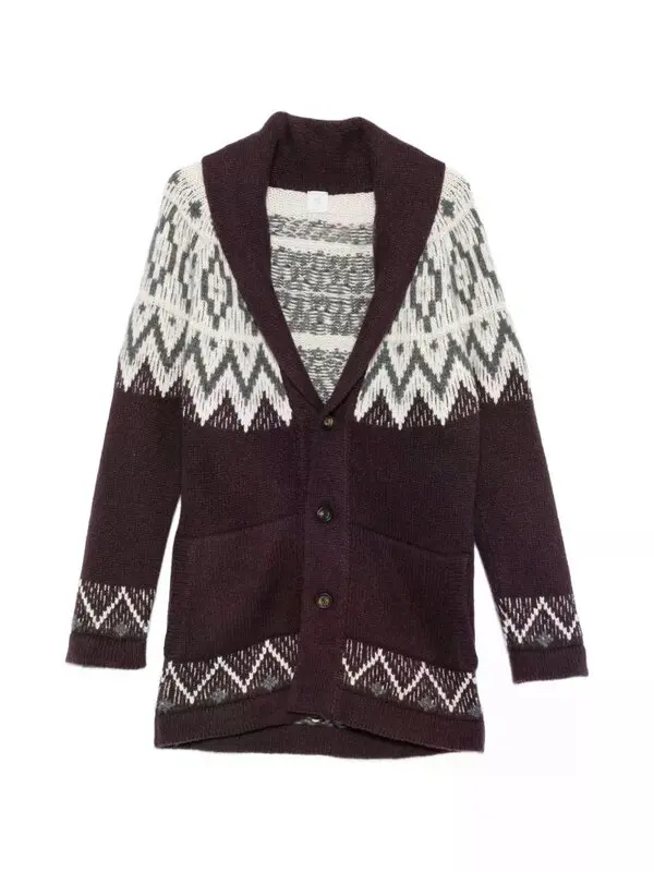 Eleventy Fair Isle Shawl-collar Cardigan