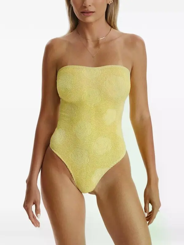 SOFIA ERHAN Kaya Crinkle-effect Strapless Swimsuit