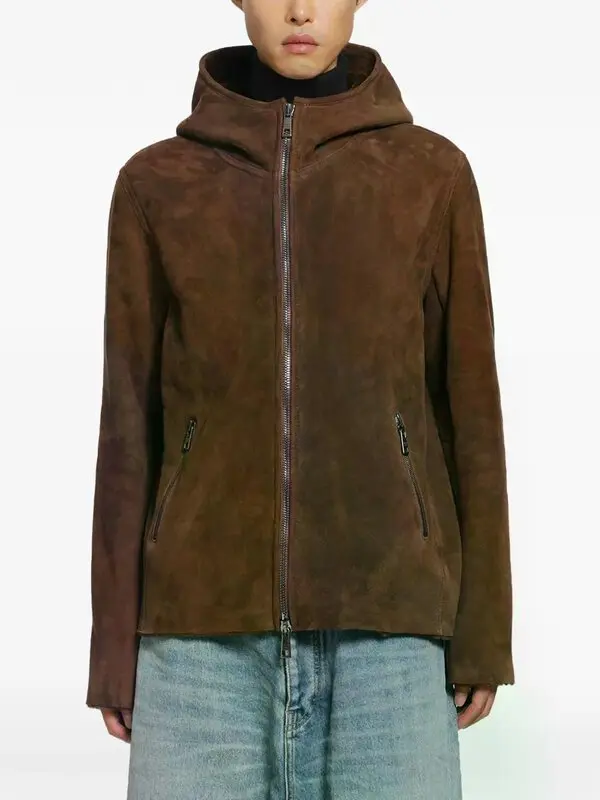 GIORGIO BRATO Lamb Suede Hooded Jacket