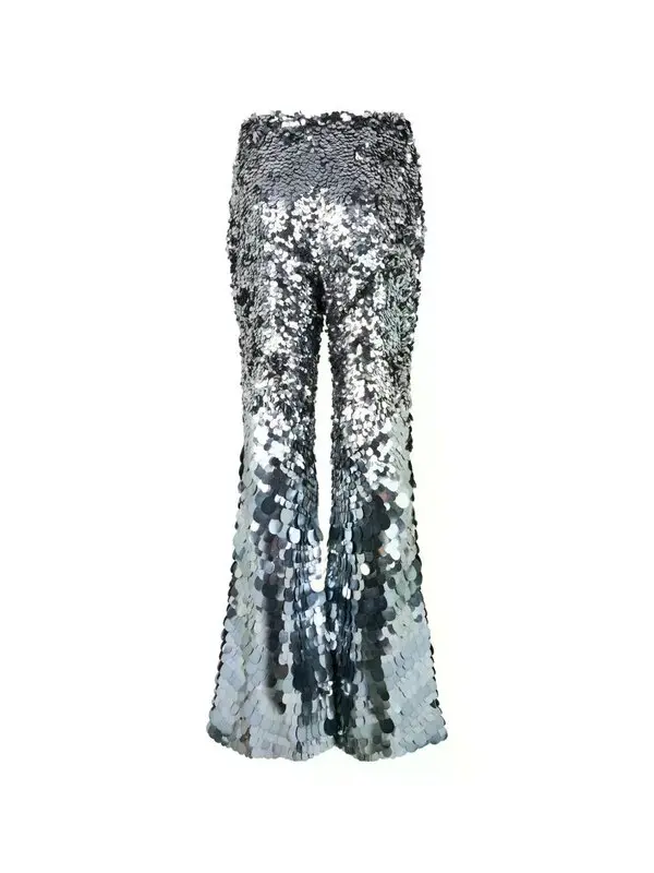 Alberta Ferretti Sequin Embellished Flared Trousers - Silver