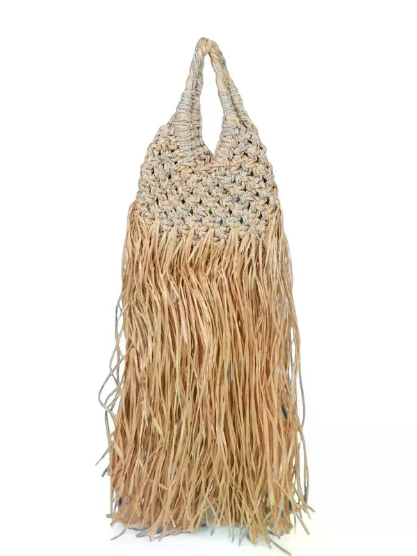 HIBOURAMA Vannifique Fringed Tote Bag - Neutrals