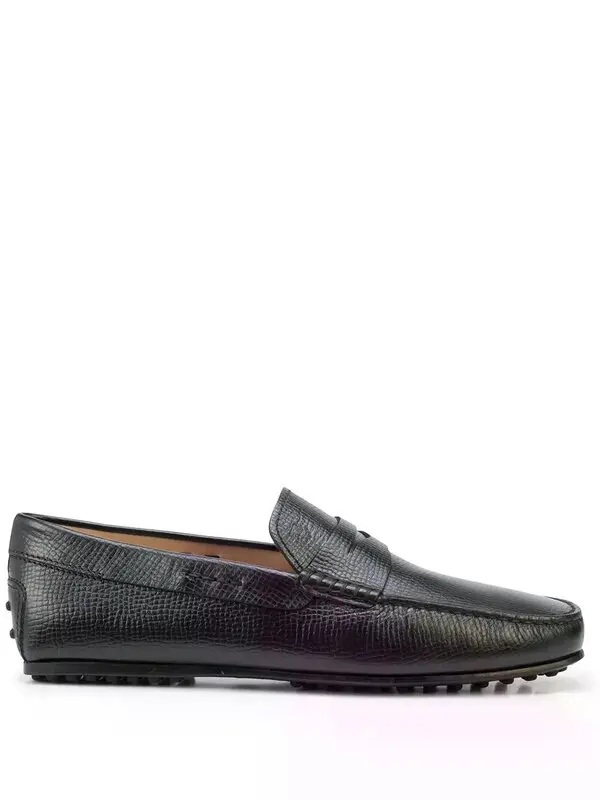 TOD'S Grained Leather Penny Loafers