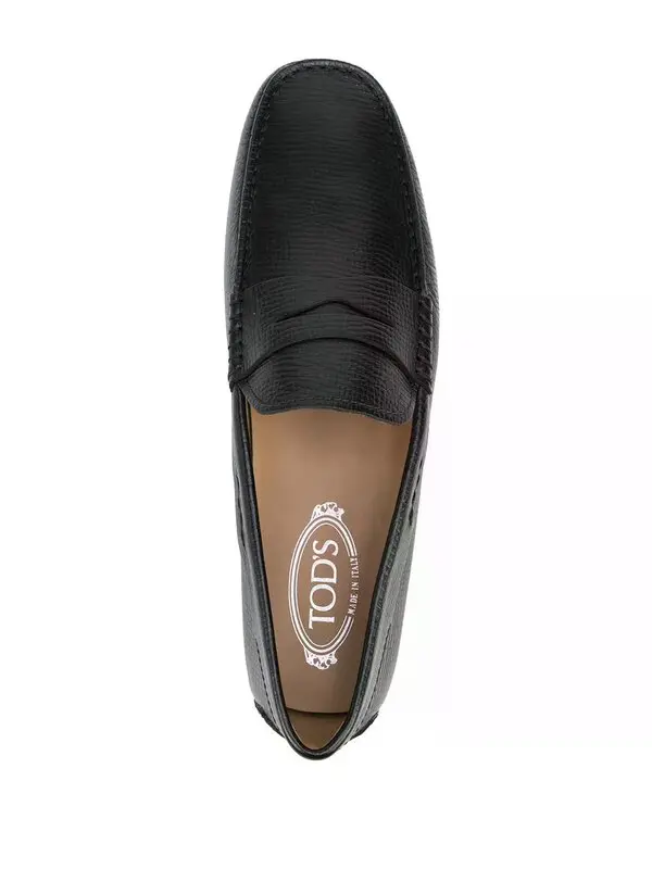 TOD'S Grained Leather Penny Loafers