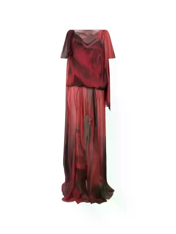 Alberta Ferretti Draped Floral-print Maxi Dress