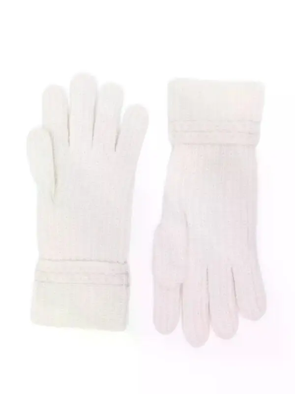 Eleventy Ribbed-knit Logo-patch Gloves