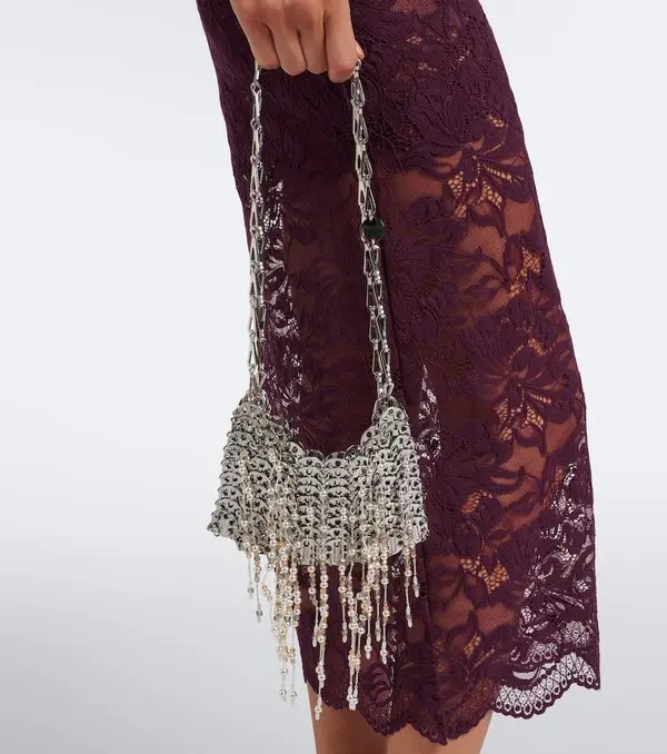 Rabanne 1969 Nano Embellished Fringed Shoulder Bag