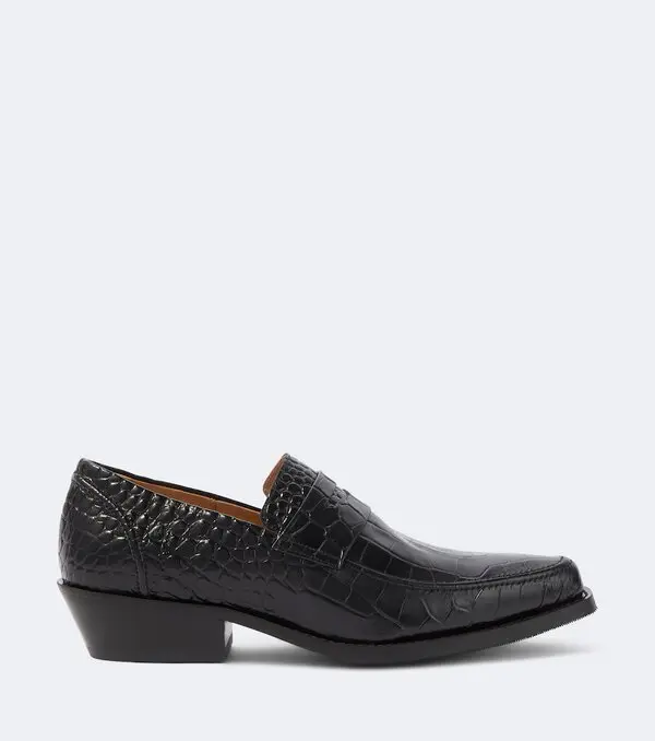 Our Legacy Cypher Croc-effect Leather Loafers