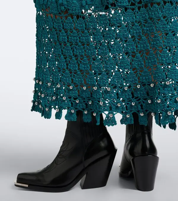 Rabanne Leather Cowboy Boots