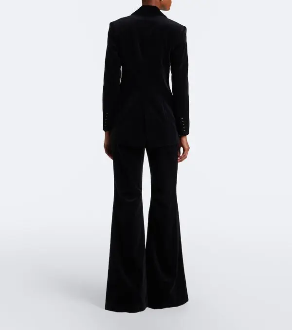Costarellos Cotton Velvet Flared Trousers