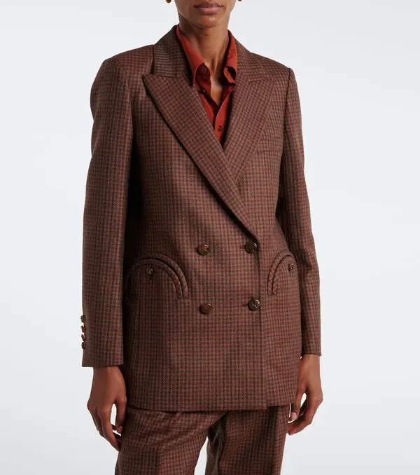 BLAZÉ MILANO Everyday Checked Virgin Wool Blazer