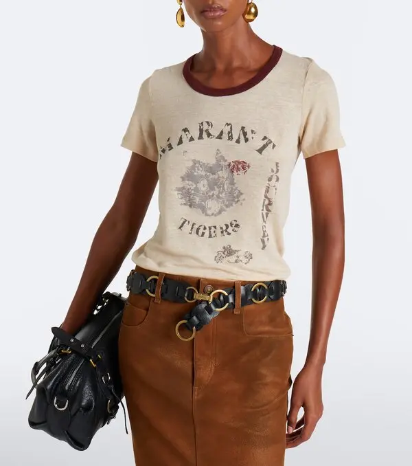 MARANT ETOILE Kiliann Printed Linen T-shirt