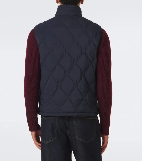 Burberry Quilted Vest With Signature Check Detail