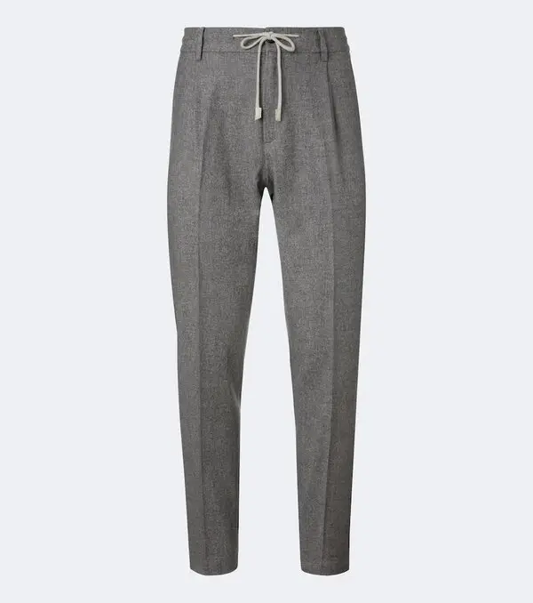 Eleventy Wool, Cotton, And Cashmere Straight Pants