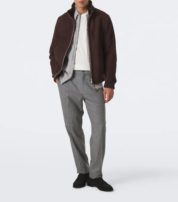 Eleventy Wool, Cotton, And Cashmere Straight Pants