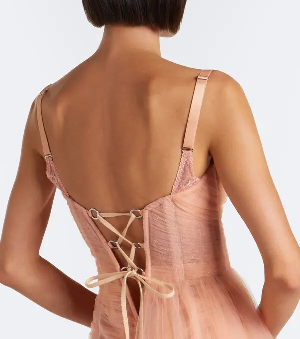 MARIA LUCIA HOHAN Elsinora Tulle Corset Mini Dress