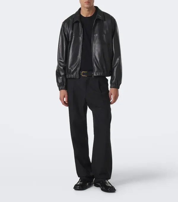Saint Laurent Theobald Cassandre Leather Loafers
