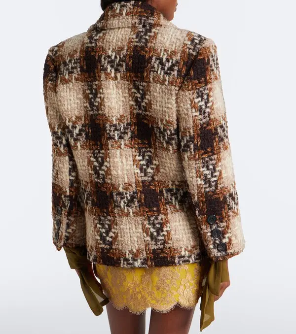 Saint Laurent Wool And Mohair-blend Tweed Blazer