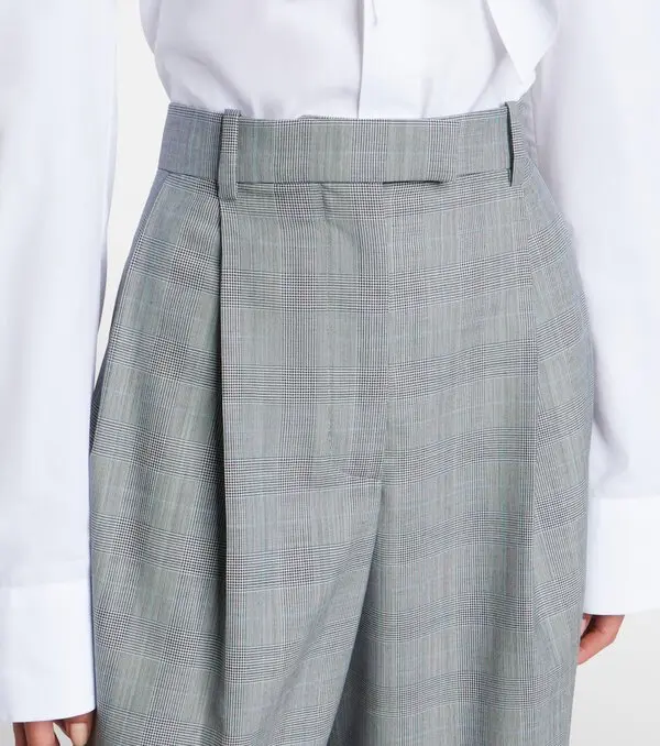 Givenchy Checked Wool Wide-leg Trousers