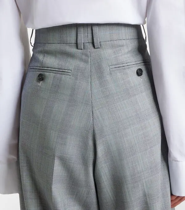 Givenchy Checked Wool Wide-leg Trousers