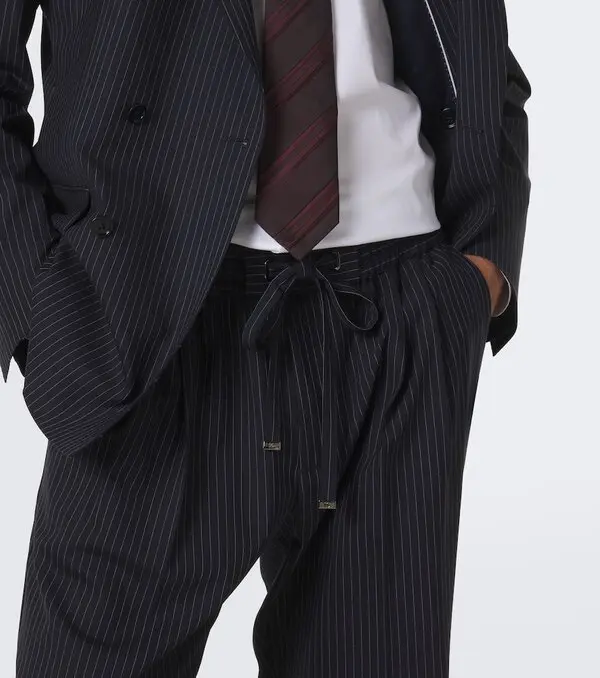 Dolce & Gabbana Pinstripe Wool-blend Straight Pants