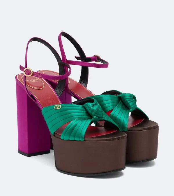 Valentino Garavani Crasher Satin Platform Sandals