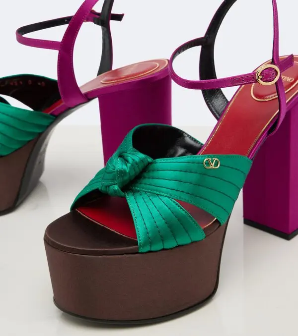 Valentino Garavani Crasher Satin Platform Sandals
