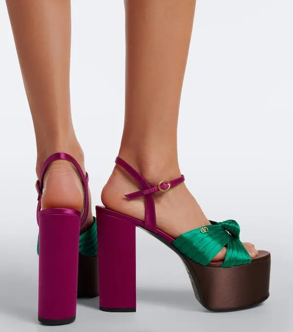 Valentino Garavani Crasher Satin Platform Sandals