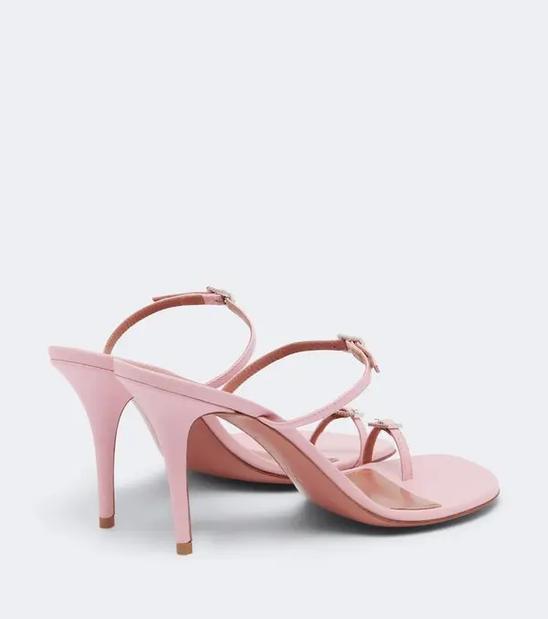 Amina Muaddi Adut Embellished Leather Sandals