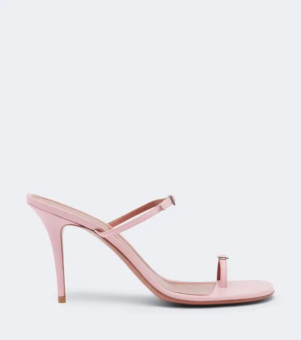 Amina Muaddi Adut Embellished Leather Sandals