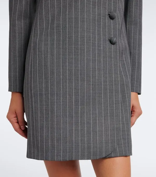 Valentino Garavani Pinstripe Virgin Wool Blazer Dress With Bow Detail