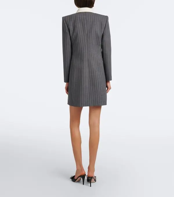Valentino Garavani Pinstripe Virgin Wool Blazer Dress With Bow Detail