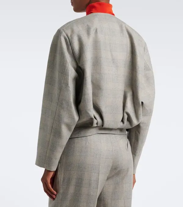 BLAZÉ MILANO Altai Checked Wool, Silk, And Cashmere Jacket