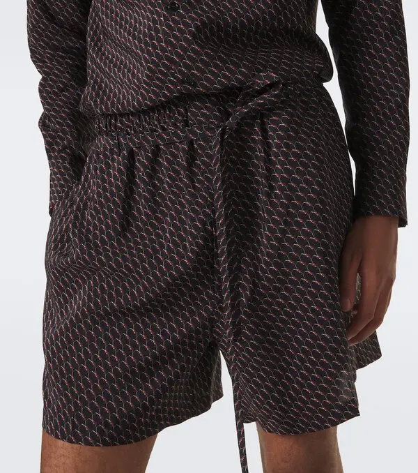 Saint Laurent Cassandre Printed Silk Shorts