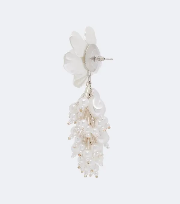 SELF-PORTRAIT Floral Faux-pearl Drop Earrings