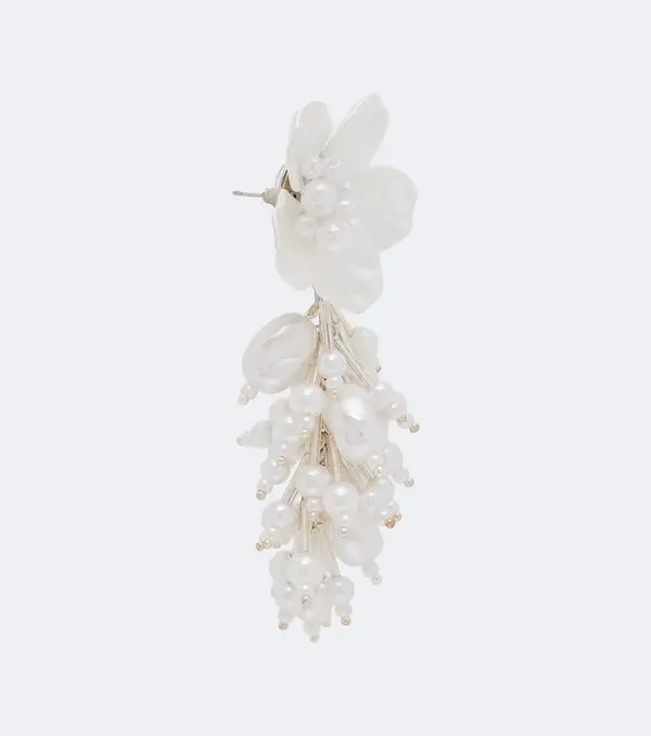 SELF-PORTRAIT Floral Faux-pearl Drop Earrings