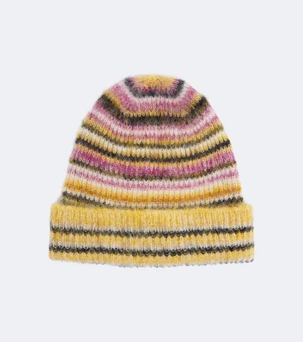 Isabel Marant Étoile Morenne Striped Mohair And Wool-blend Beanie - Multicoloured