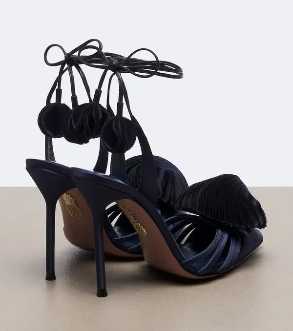 AQUAZZURA Wild Bloom Satin Pumps